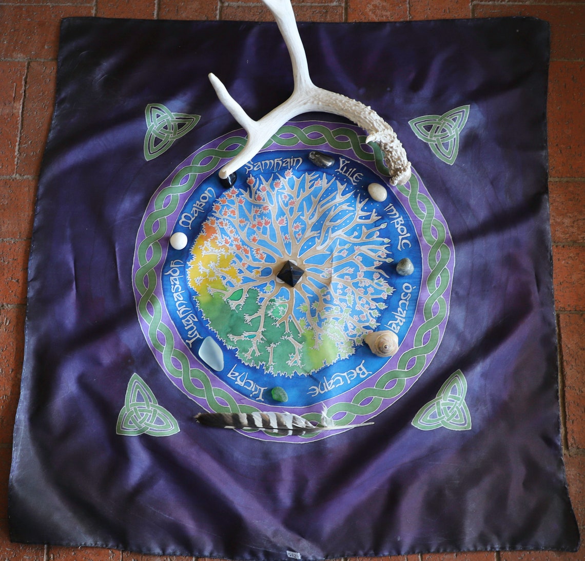 Large Celtic Silk Wheel of the Year Cloth - Etsy