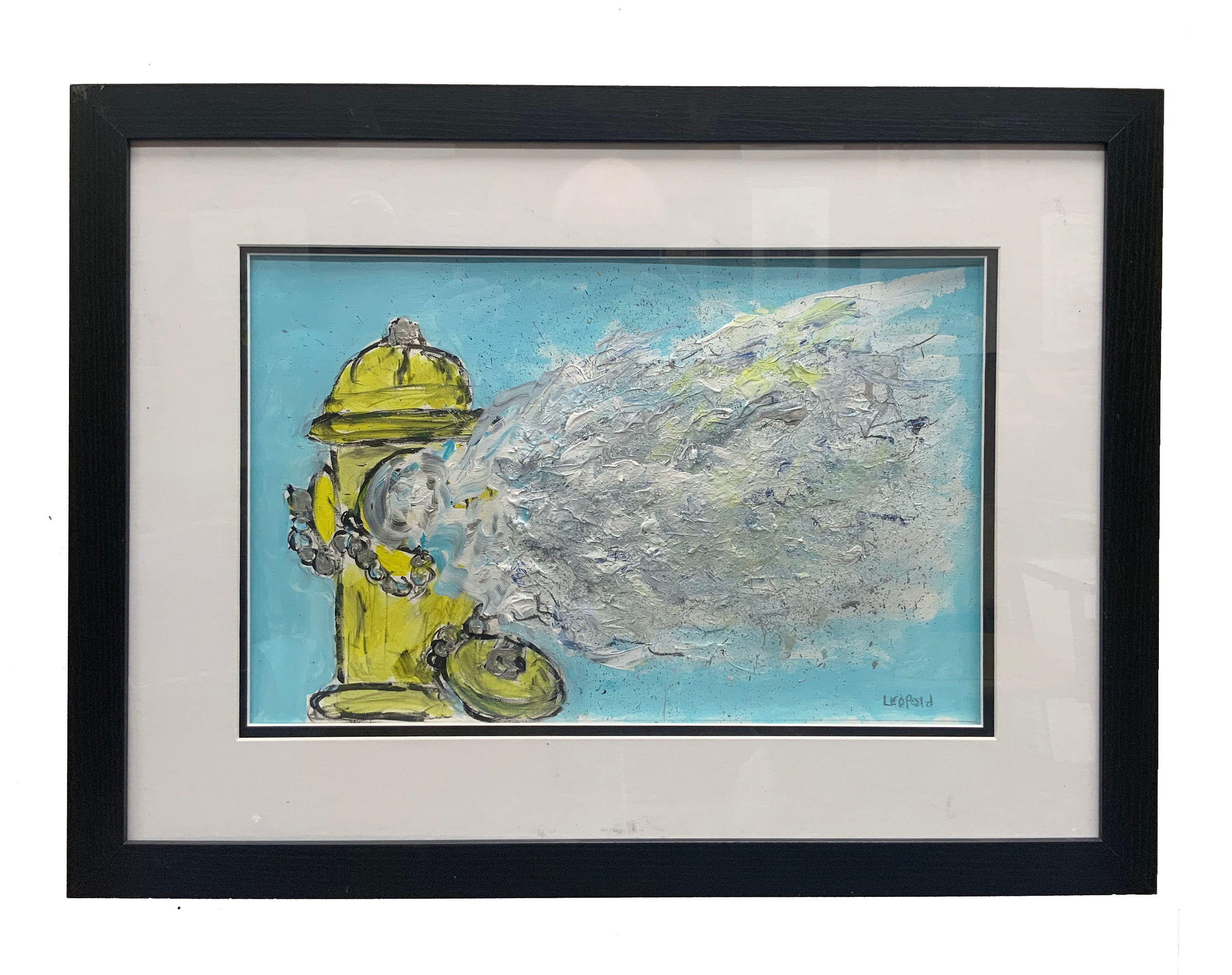 Yellow Fire Hydrant - 18" X 24" Framed Original Painting - Free ...