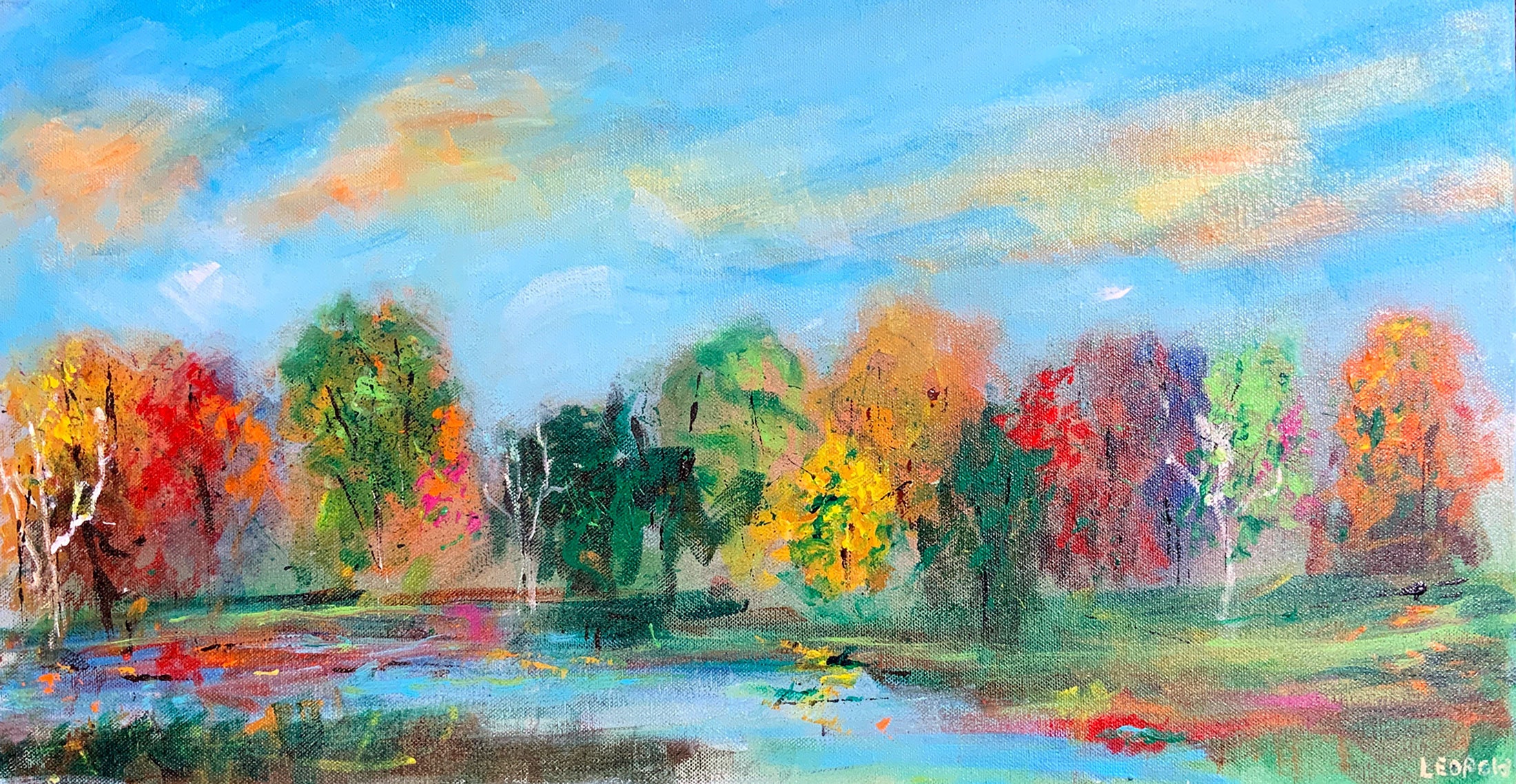 Fall Day - 12 X 24 Original Impressionism Painting - Free Shipping - Etsy