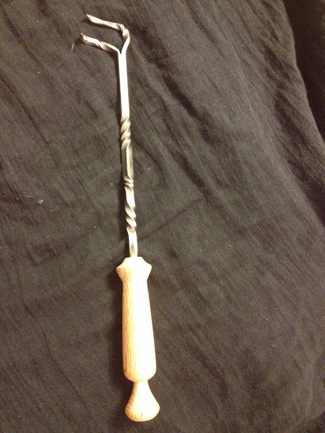 Hand Forged Medieval Style Meat Hook With Hand Turned Oak Handle - Etsy