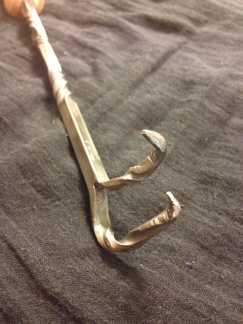 Hand Forged Medieval Style Meat Hook With Hand Turned Oak Handle - Etsy