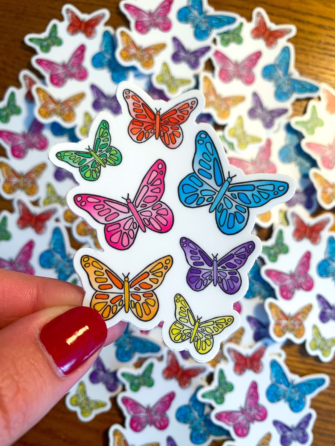 Colorful Butterflies Sticker - Etsy