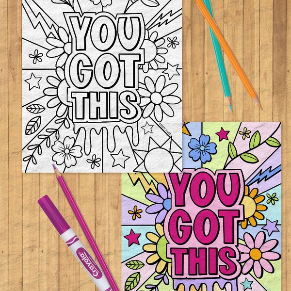 You Got This Coloring Sheet - Etsy