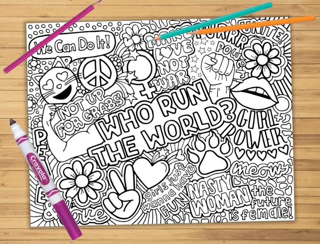 Girl Power Coloring Sheet - Etsy