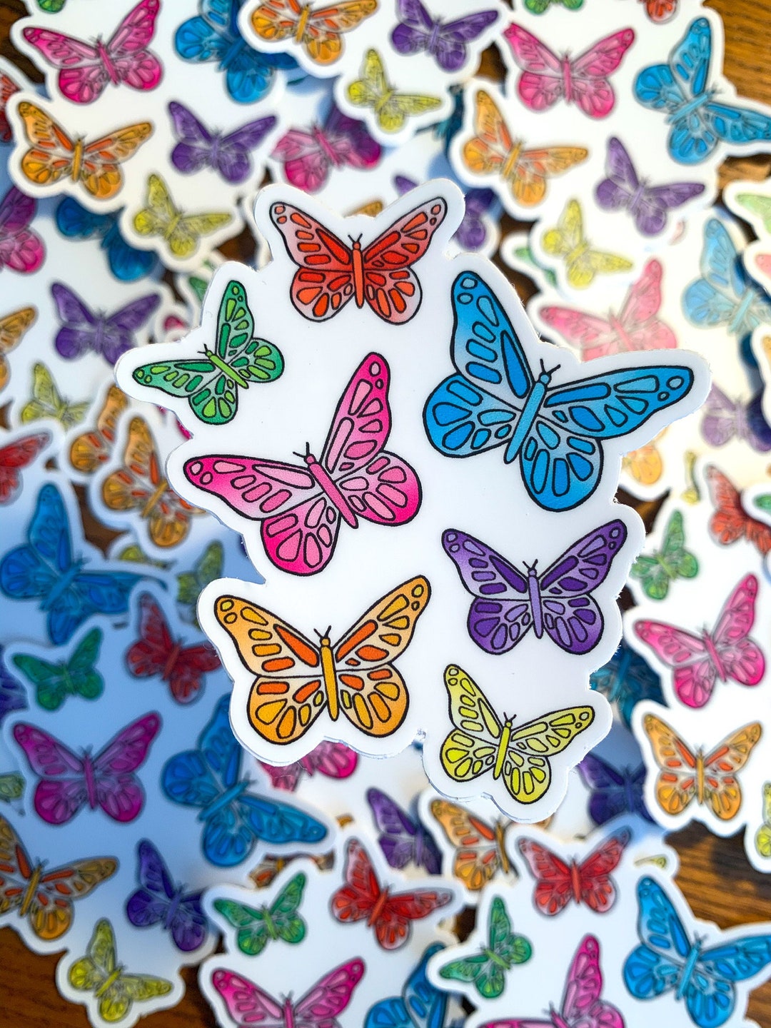 Colorful Butterflies Sticker - Etsy