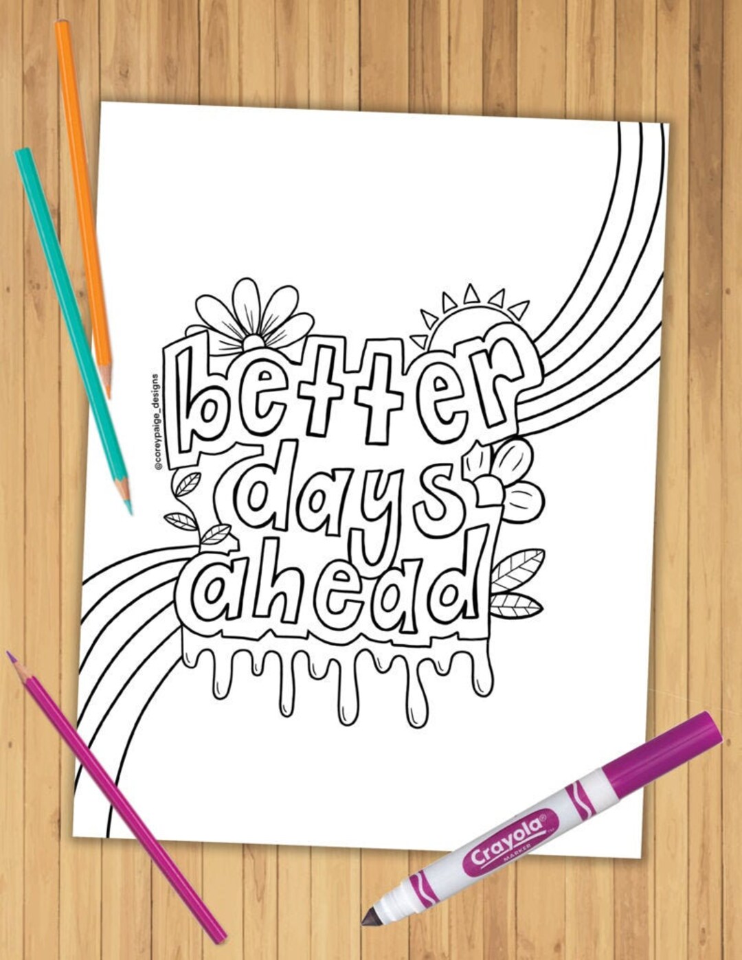 Better Days Ahead Coloring Sheet - Etsy