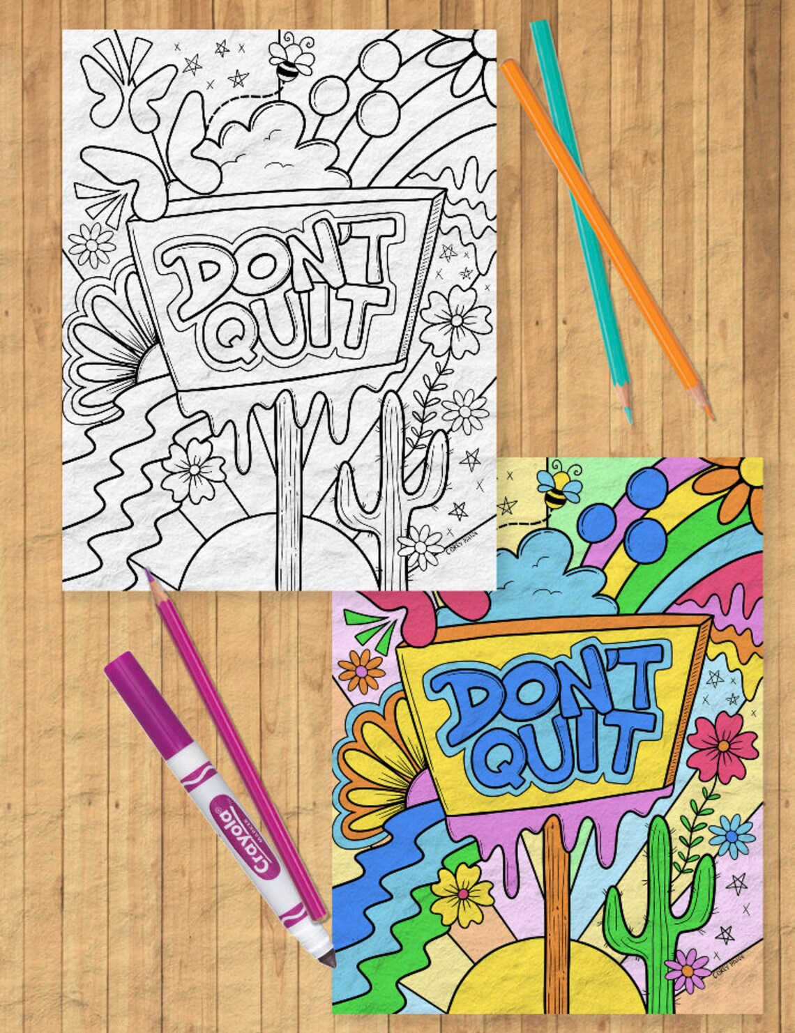 Don't Quit Coloring Sheet - Etsy