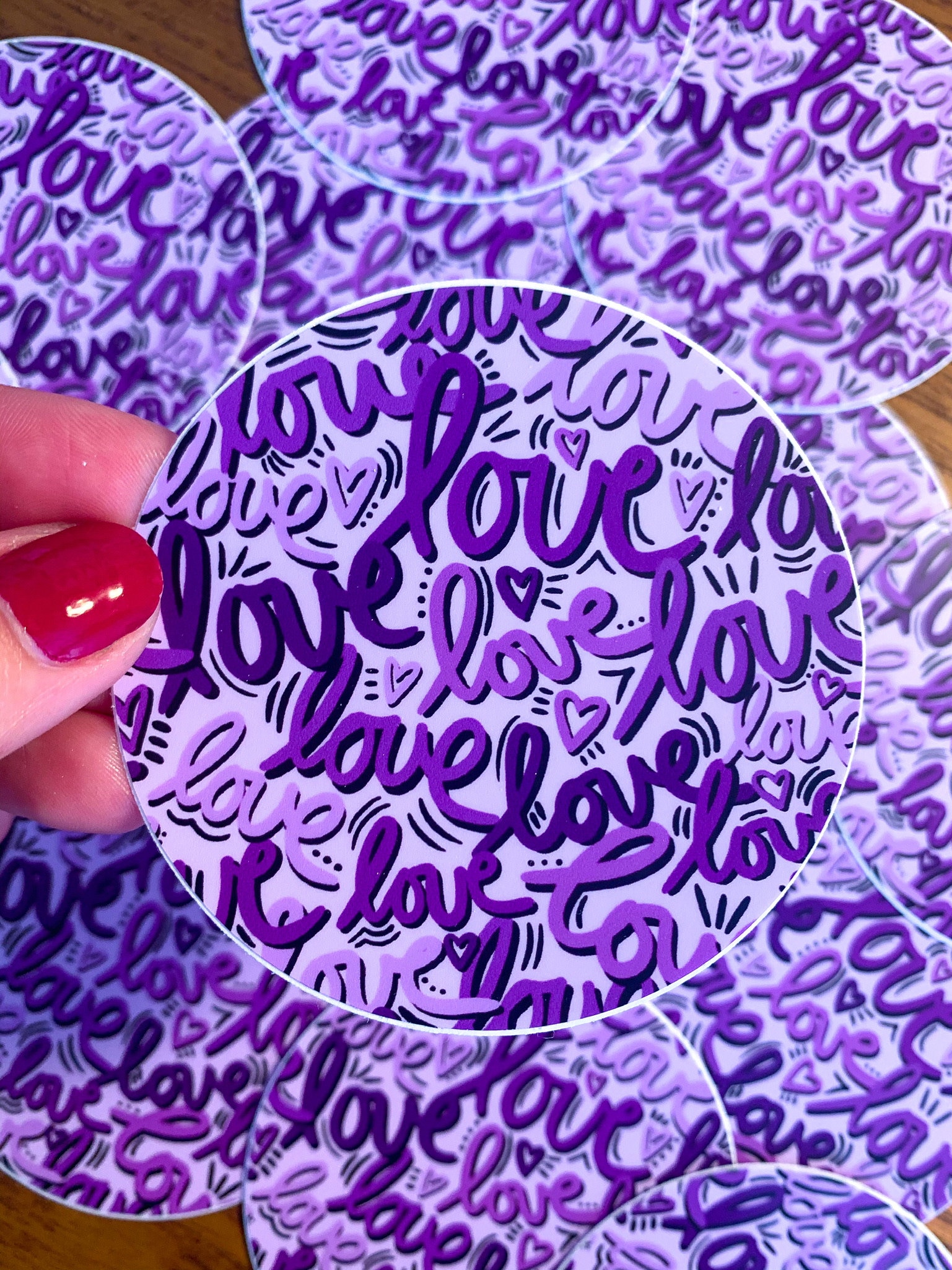 Purple Graffiti Love Sticker - Etsy