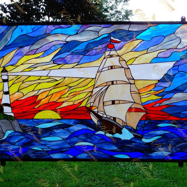 Large Stained Glass Panel - Etsy