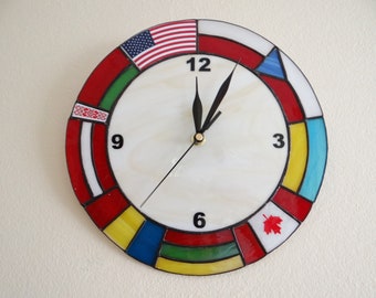 Stained glass clock | Etsy