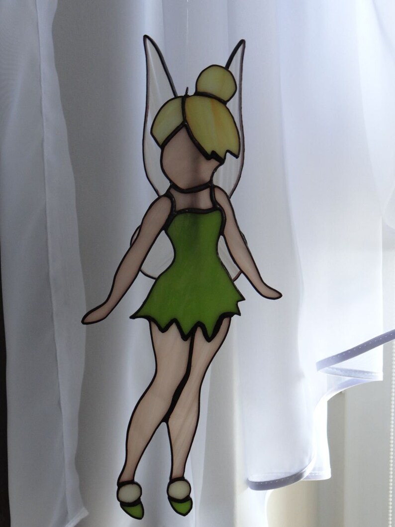 Tinker Bell Suncatcher: Handmade Stained Glass Fairy Window Hanging - Etsy