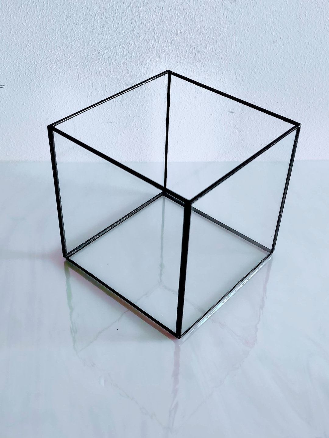 Glass Box Stained Glass Cube Handmade Box Transparent Cube Organizer ...