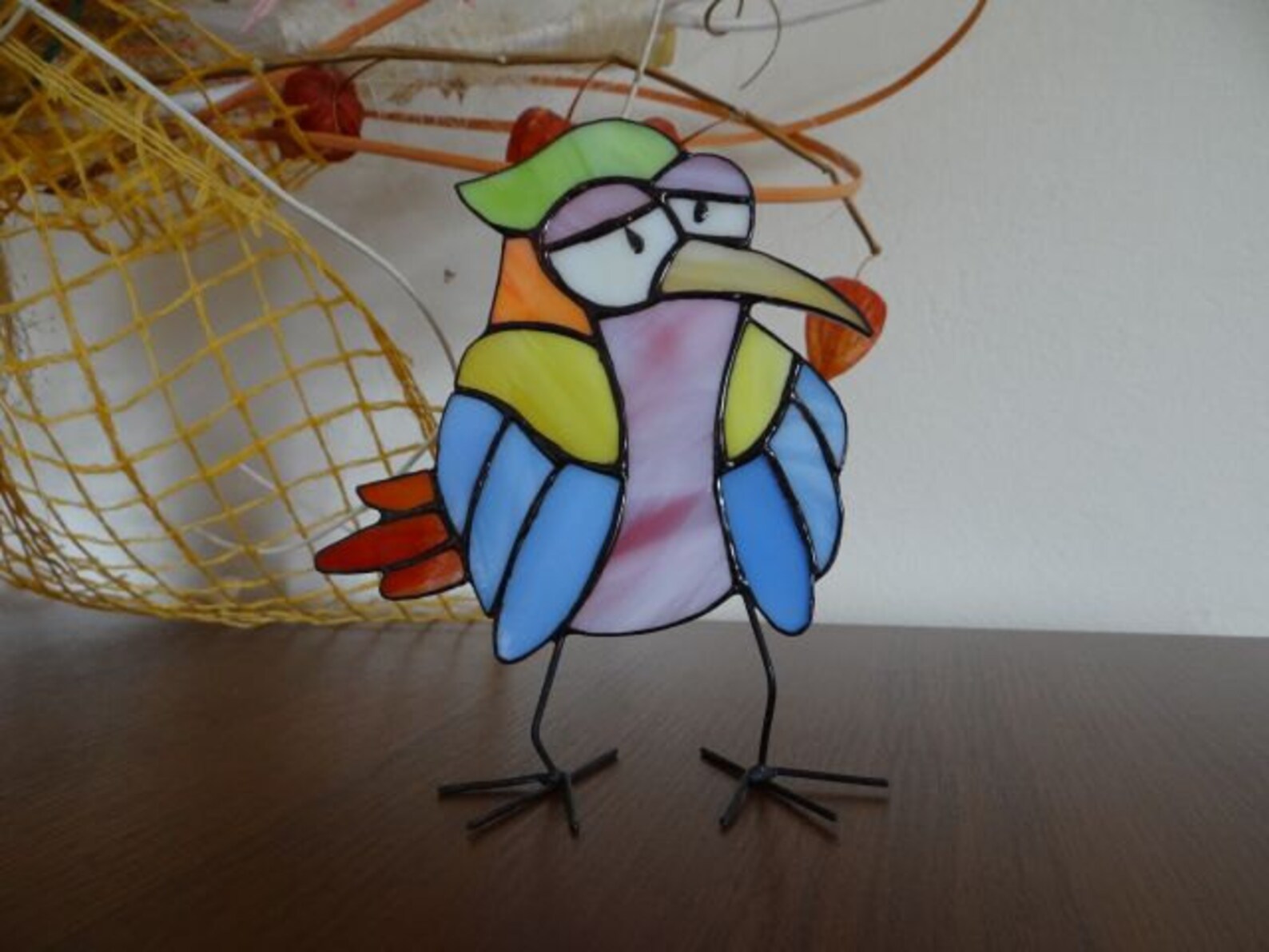 Bird Stained Glass Bird Statue Glass Art Handmade Glass Statue | Etsy