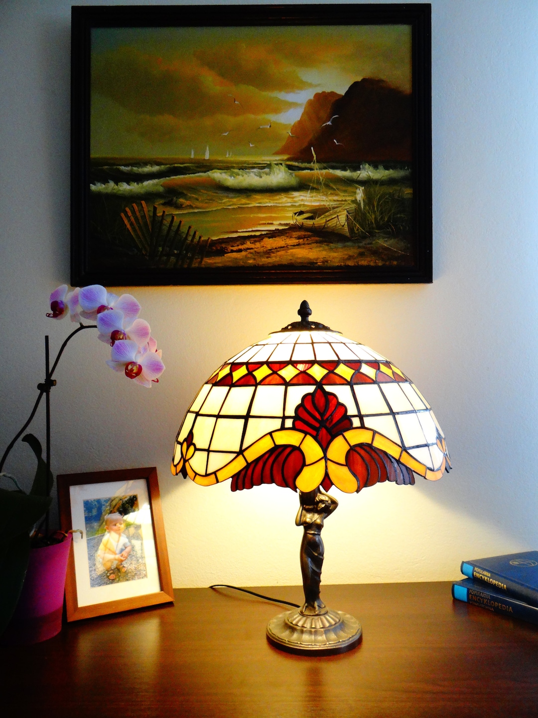 Mid Century Lamp Classic Lamp Stained Glass Lamp Tiffany Style Lamp ...