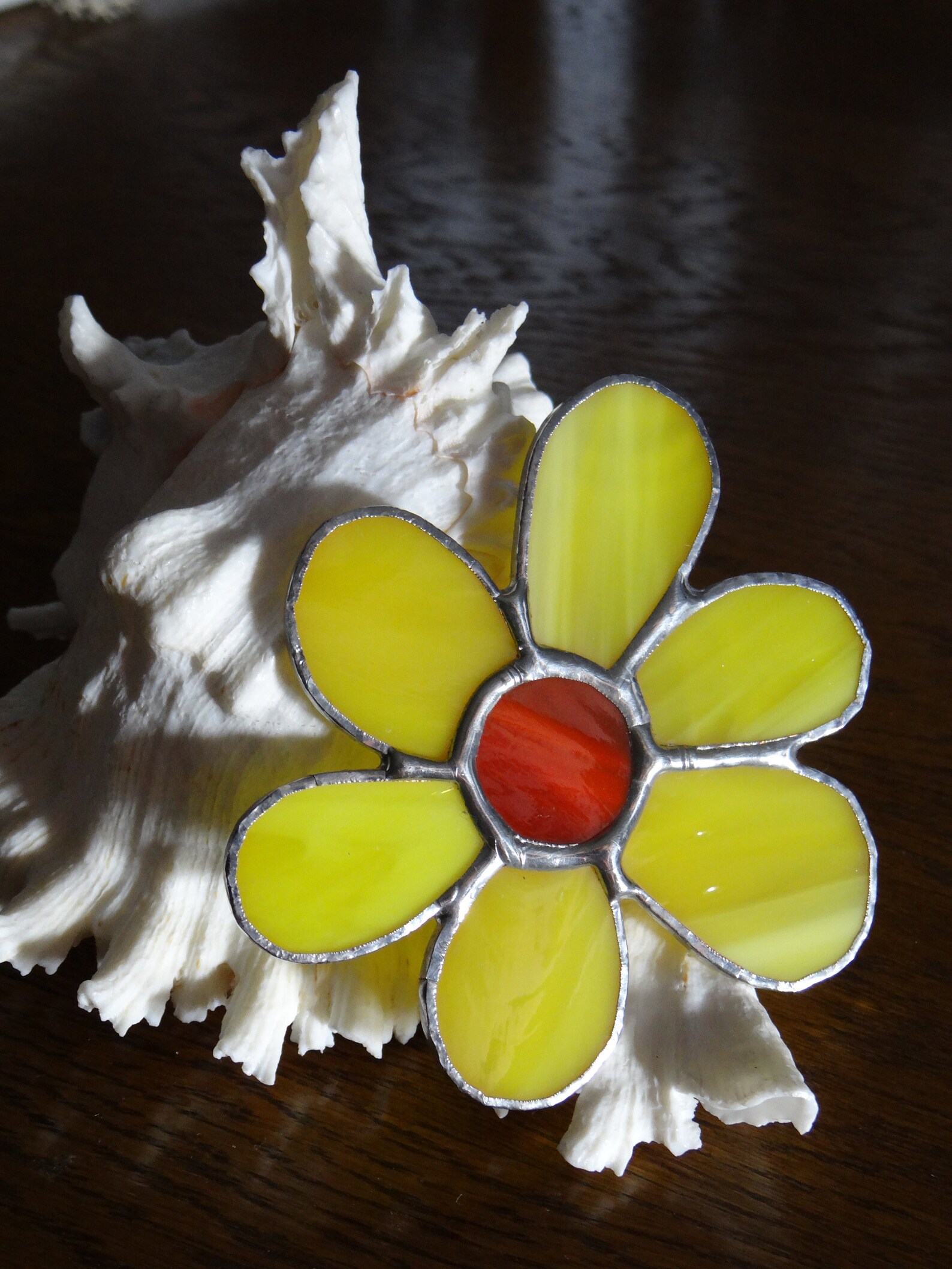 Flower Floral Brooch Stained Glass Brooch Blue Flower Gift for - Etsy