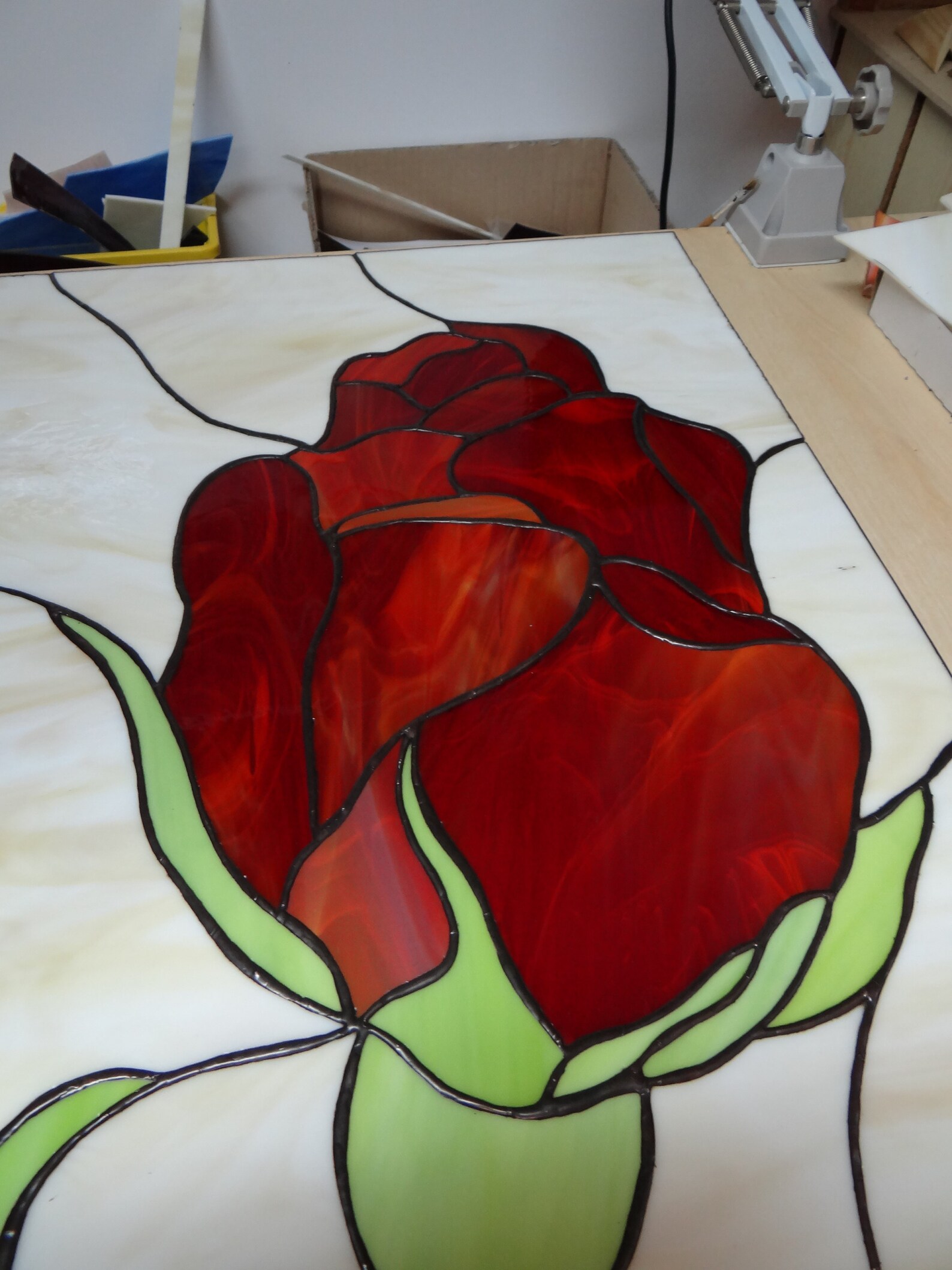 Roses Panel Stained Glass Panel Wall Glazing Wall Decor Wall | Etsy