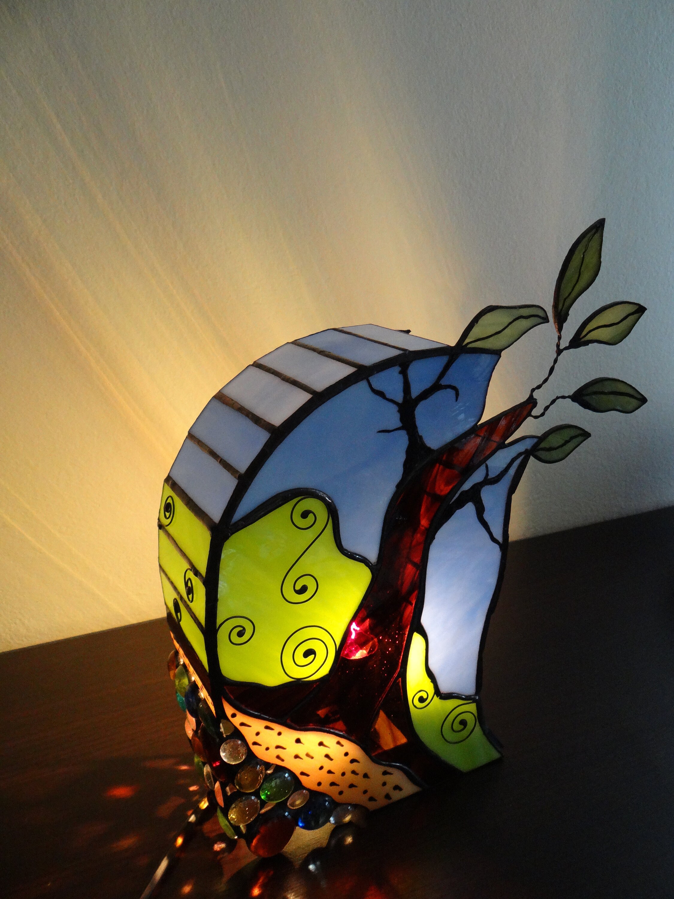 Tree Stained glass lamp Desk lamp Bedside lamp Table lamp | Etsy