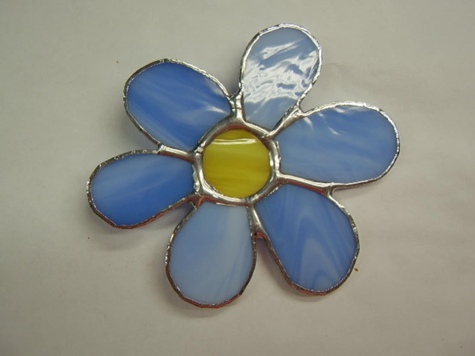 Flower Floral Brooch Stained Glass Brooch Blue Flower Gift for - Etsy