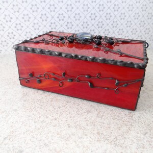 Glass Box Stained Glass Box Jewelry Box Glass Art Red Box - Etsy