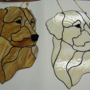 Golden Retriever Labrador Dog stained glass suncatcher Puppy | Etsy