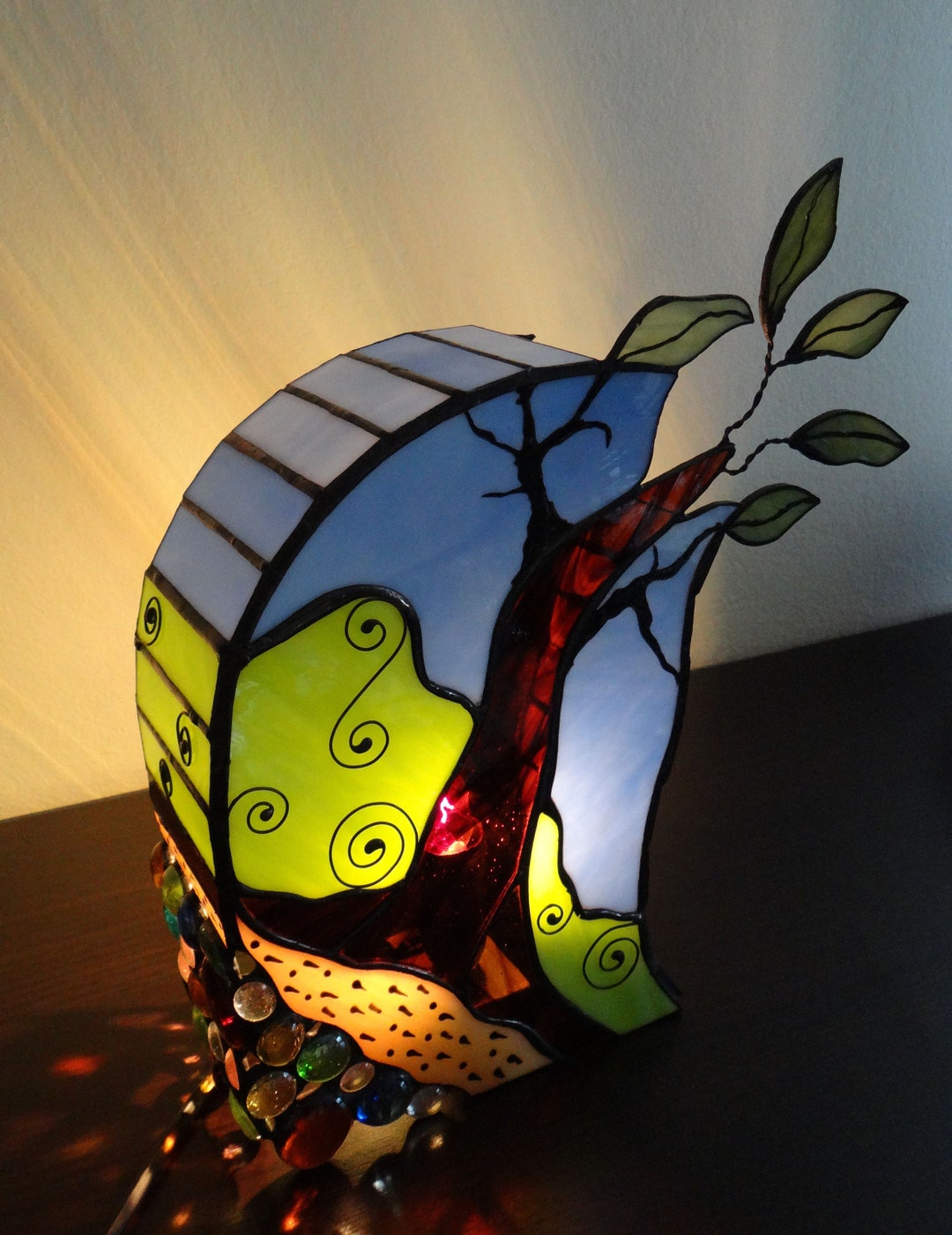 Tree Stained Glass Lamp Desk Lamp Bedside Lamp Table Lamp Handmade ...