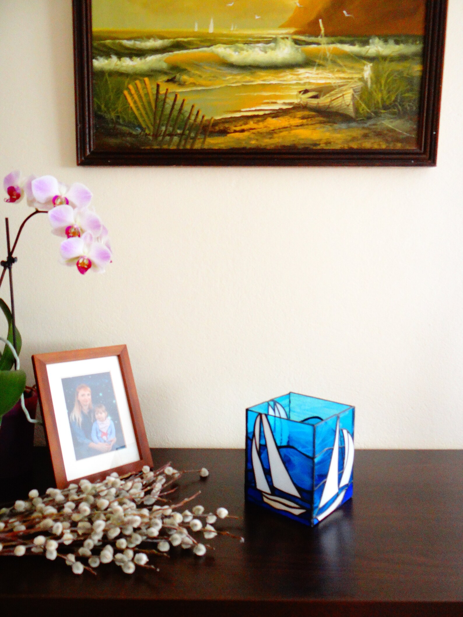 Sailboat Stained Glass Boat Candle Holder Light Box Lantern - Etsy