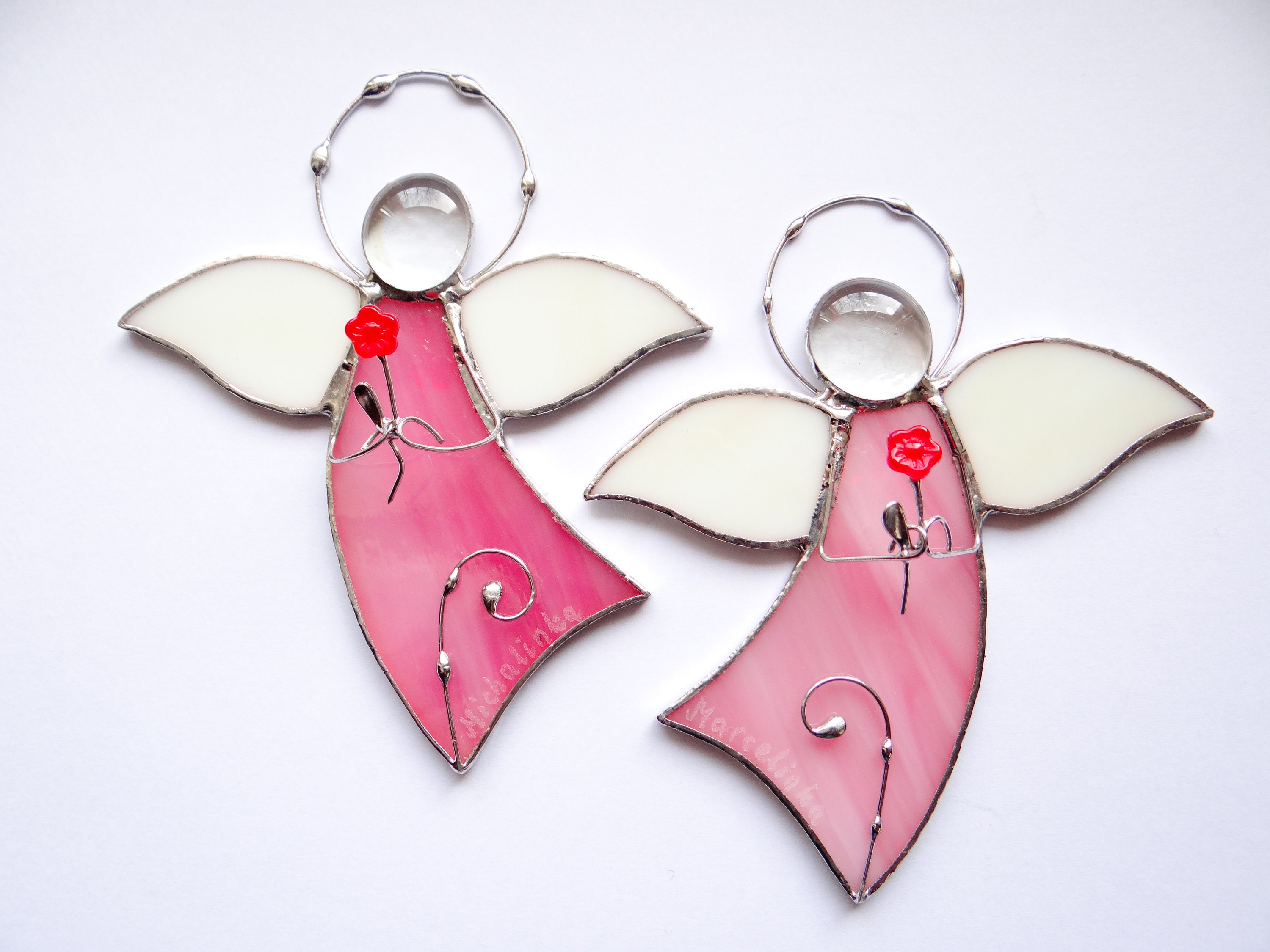 Baby Angel Stained Glass Suncatcher Multicolor Angel Baptism | Etsy