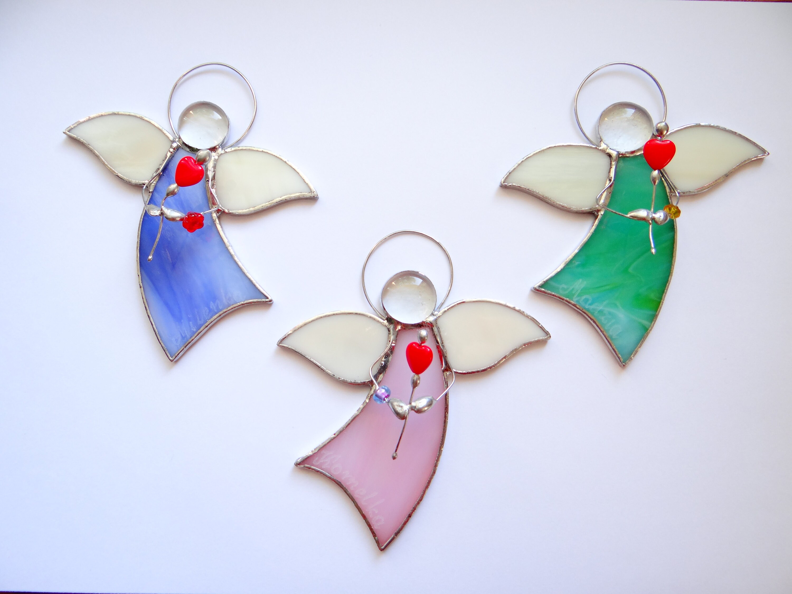 Baby Angel Stained Glass Suncatcher Multicolor Angel Baptism | Etsy