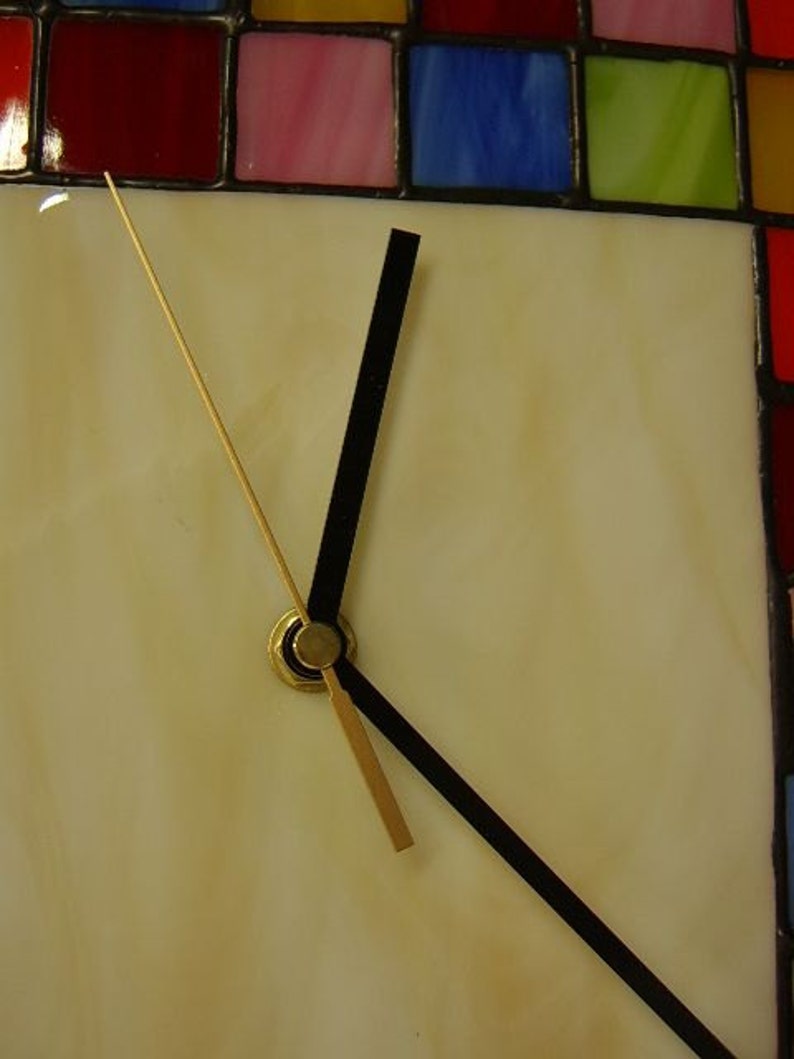 Clock Large wall clock Mosaic Glass frame Stained glass Glass | Etsy