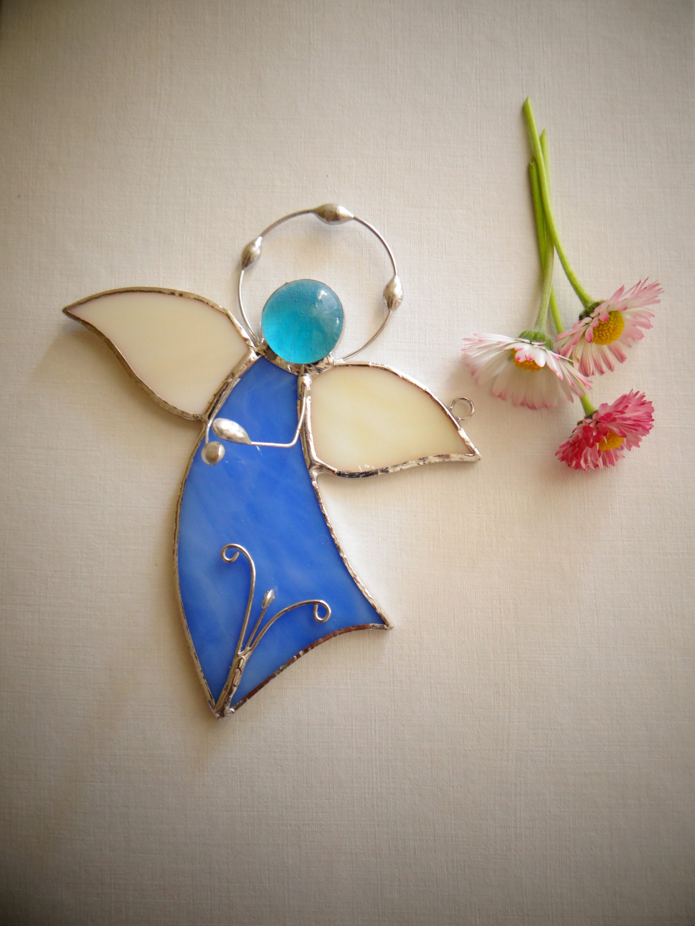 Baby angel Stained glass suncatcher Multicolor angel Baptism | Etsy