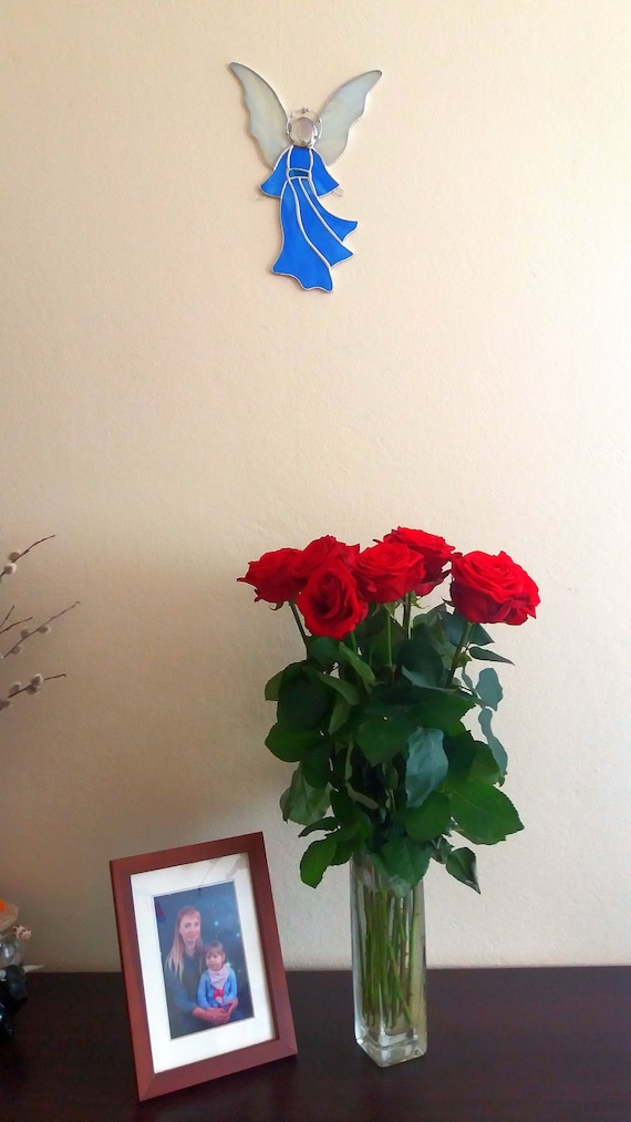 Engel Buntglas Sonnenfänger Glas Engel Tiffany Stil - Etsy