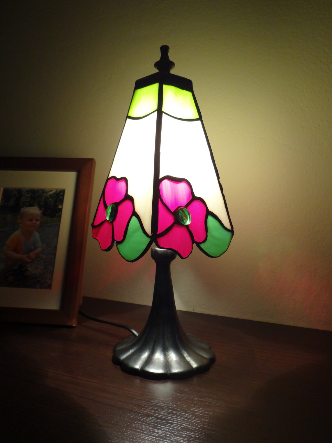 Poppy Lamp Stained Glass Lamp Flor Lamp 4 Panels Lamp Little | Etsy