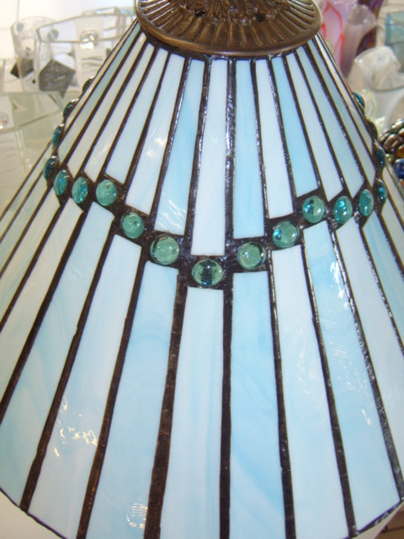 Pyramid Lamp Stained Glass Lamp Cone Shape Lamp Bedside Lamp - Etsy