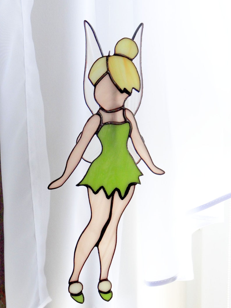Tinker Bell Suncatcher: Handmade Stained Glass Fairy Window Hanging - Etsy