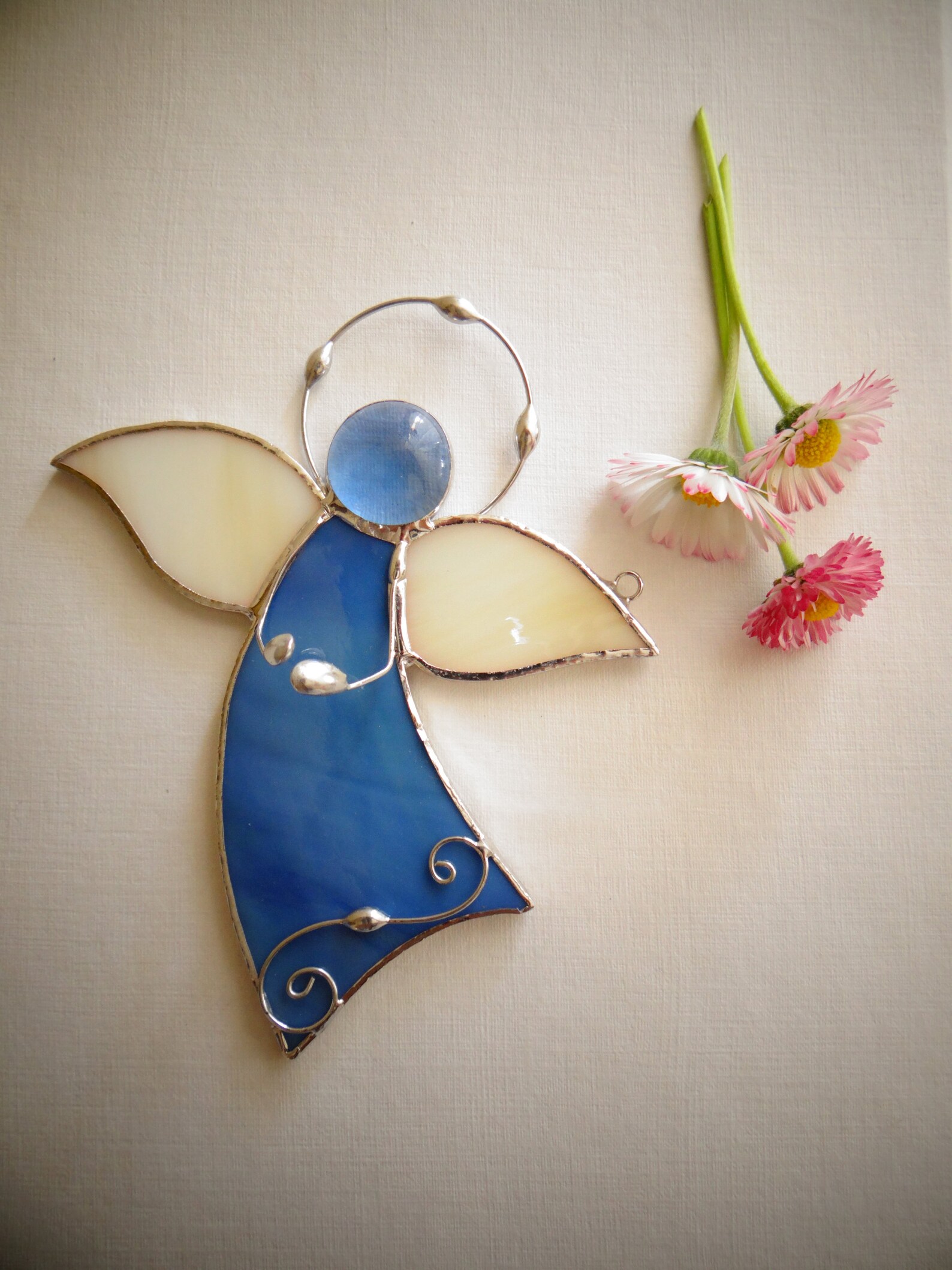 Baby angel Stained glass suncatcher Multicolor angel Baptism | Etsy