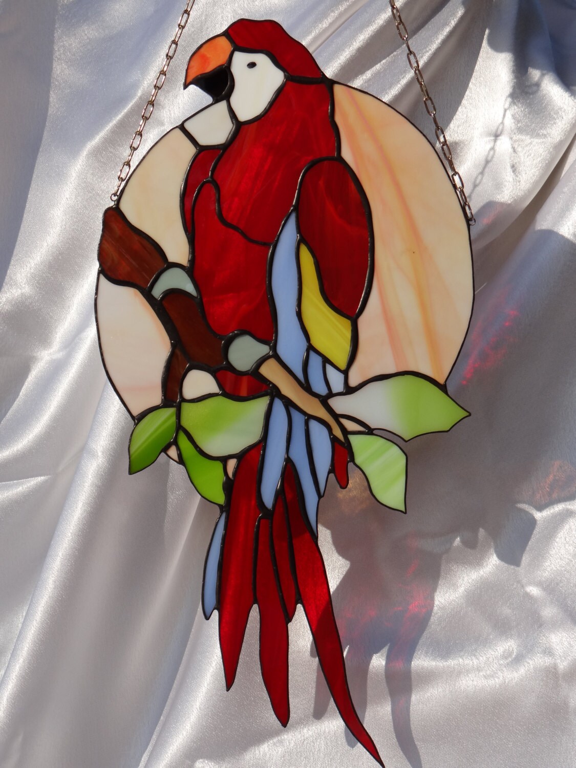 Parrot Stained Glass Suncatcher Wall Hanging Window Panel | Etsy