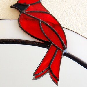 Lily and Cardinal Mirror Stained Glass Panel Pink Hanging Mirror Mother ...