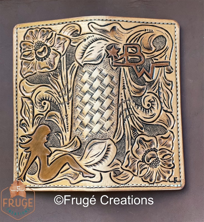 Custom Tooled Leather Roper Wallet - Etsy