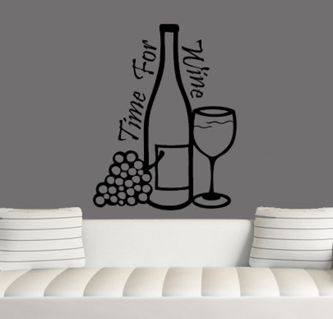 Time for Wine Decal----- Home Decals----wall Art --- - Etsy