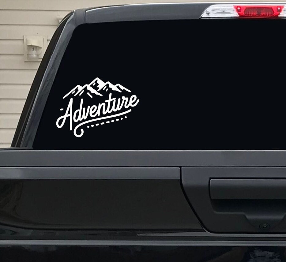 Adventure Minimalist Mountain Decal Sticker - Etsy