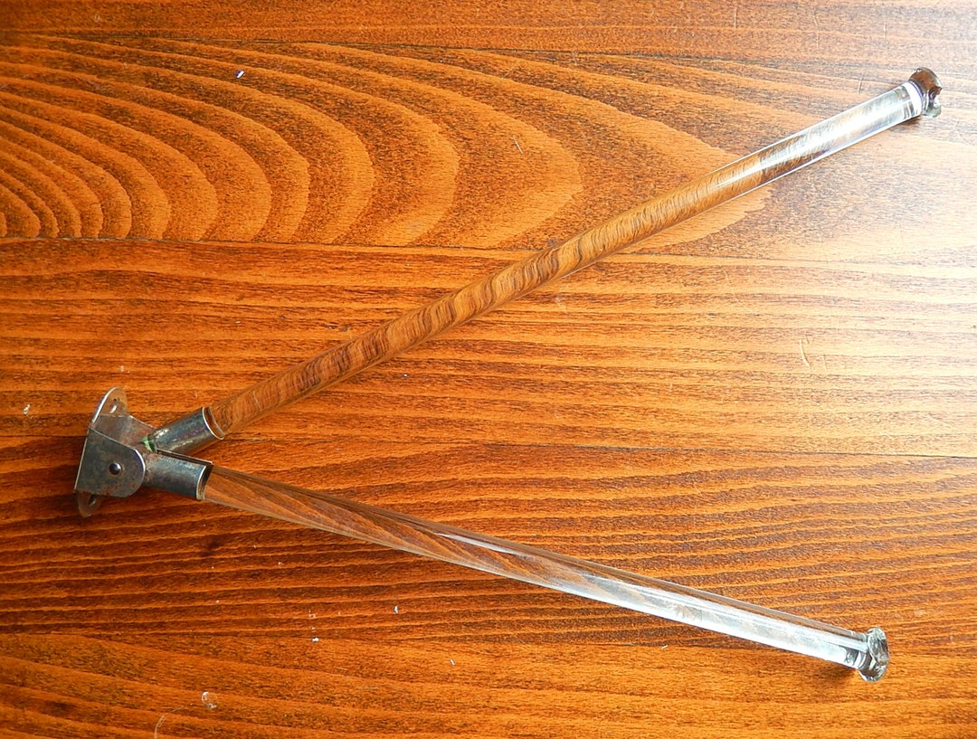 Vintage Clear Glass Double Towel Bar ~ Small Swinging Towel Rods ...