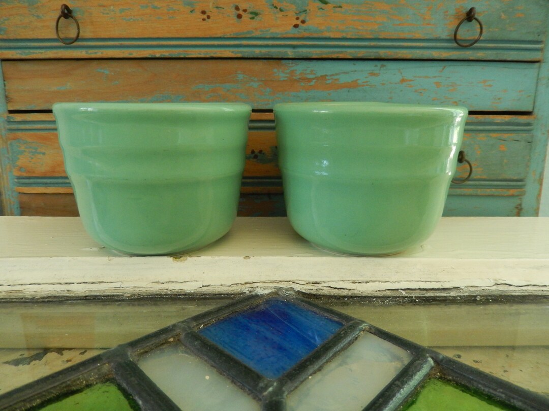 One Vintage Jadeite Color Pottery Small Bowl Custard - Etsy