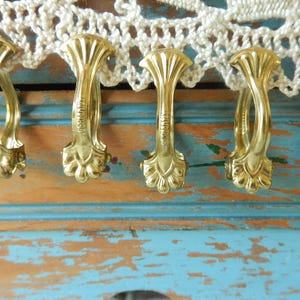 Antique Lot of 6 Metal Cafe Curtain Clips ~ Marked Germany 1.5