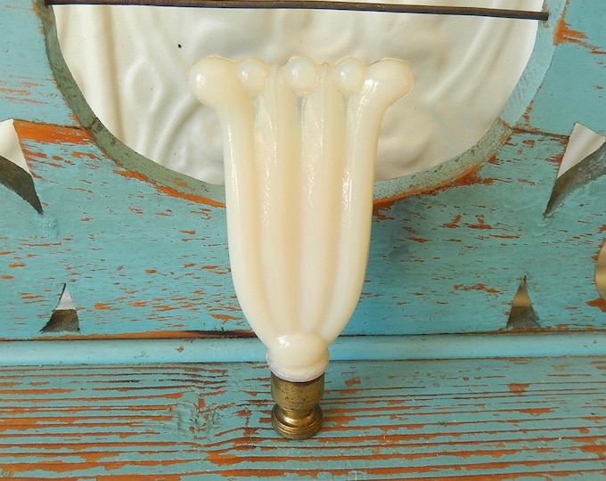 Vintage Opalescent Glass Lamp Finial ~ Screw on Topper ~ 4" - Etsy