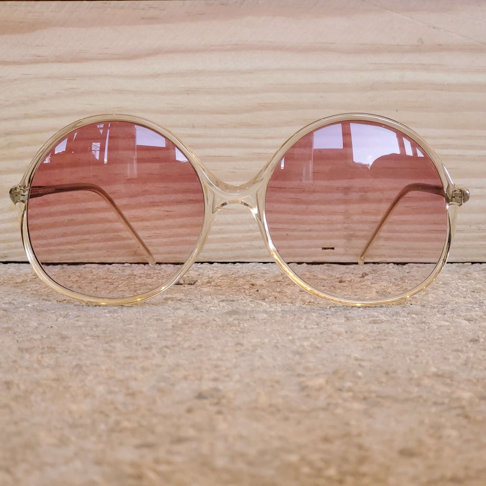 Vintage Round Sunglasses FRAMES ONLY 70s Oversize Clear Woman | Etsy