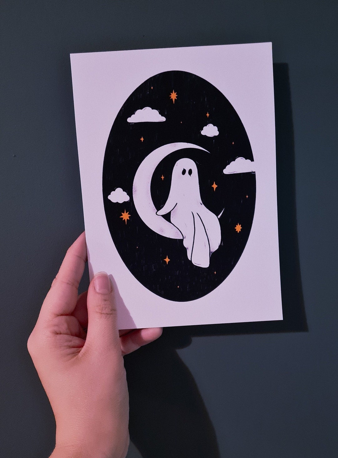 Moon, Stars and Spooks Art Print - Etsy