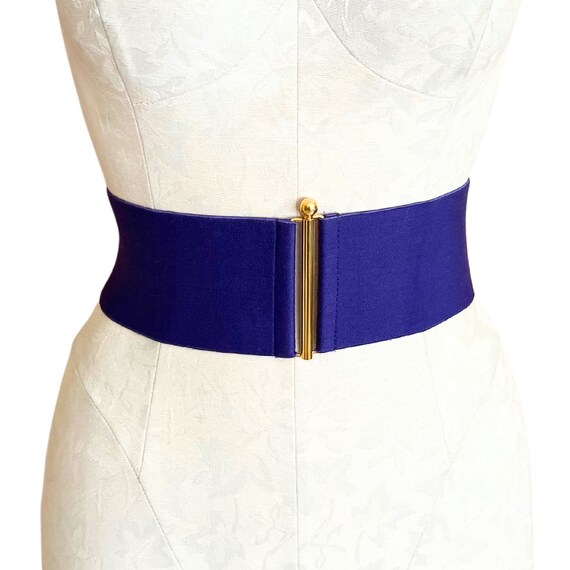 Unique 1950s Vintage extra wide purple stretch belt B… - Gem