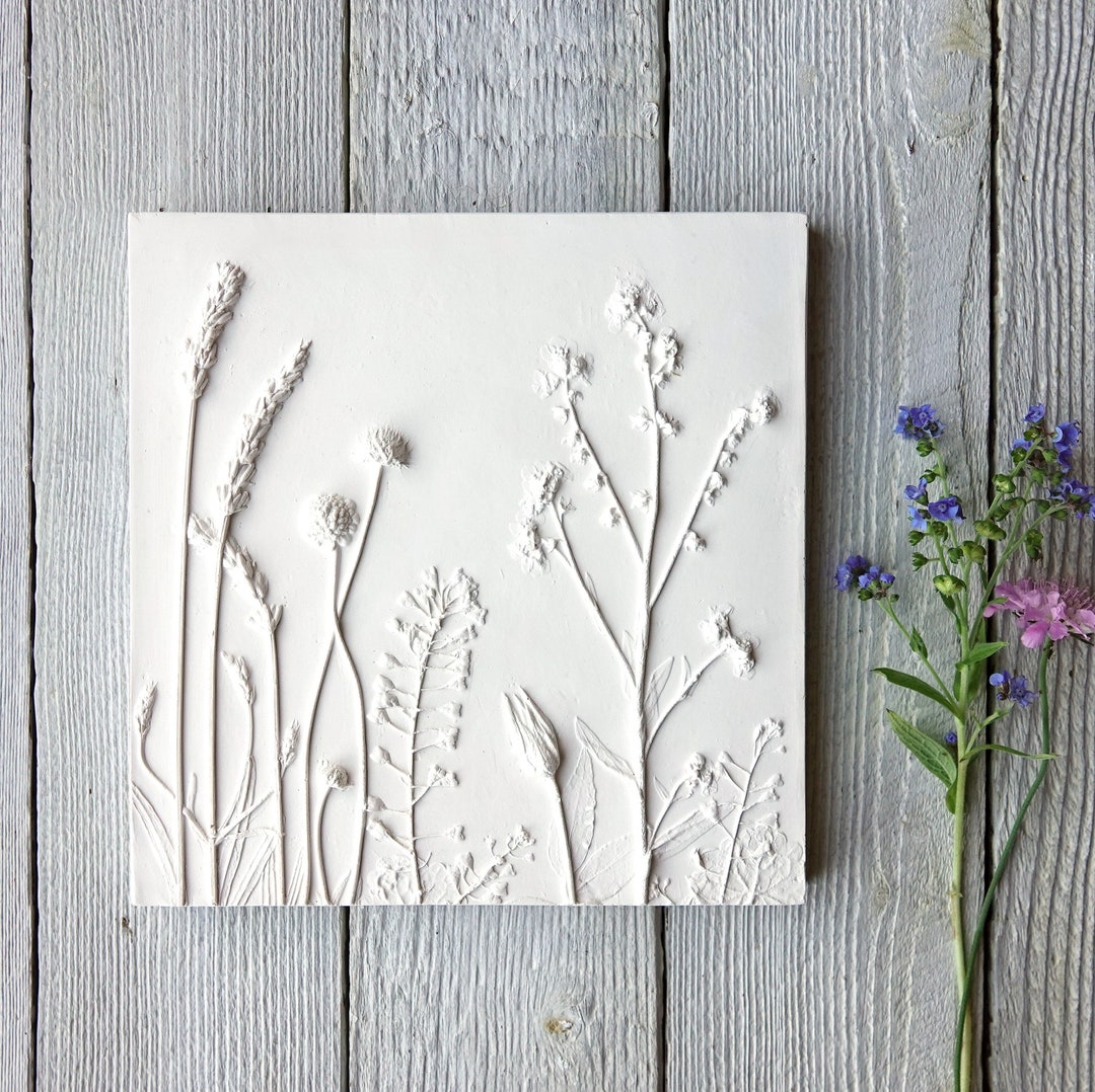 Plaster Cast Flower Plaque 20x20cm - Etsy
