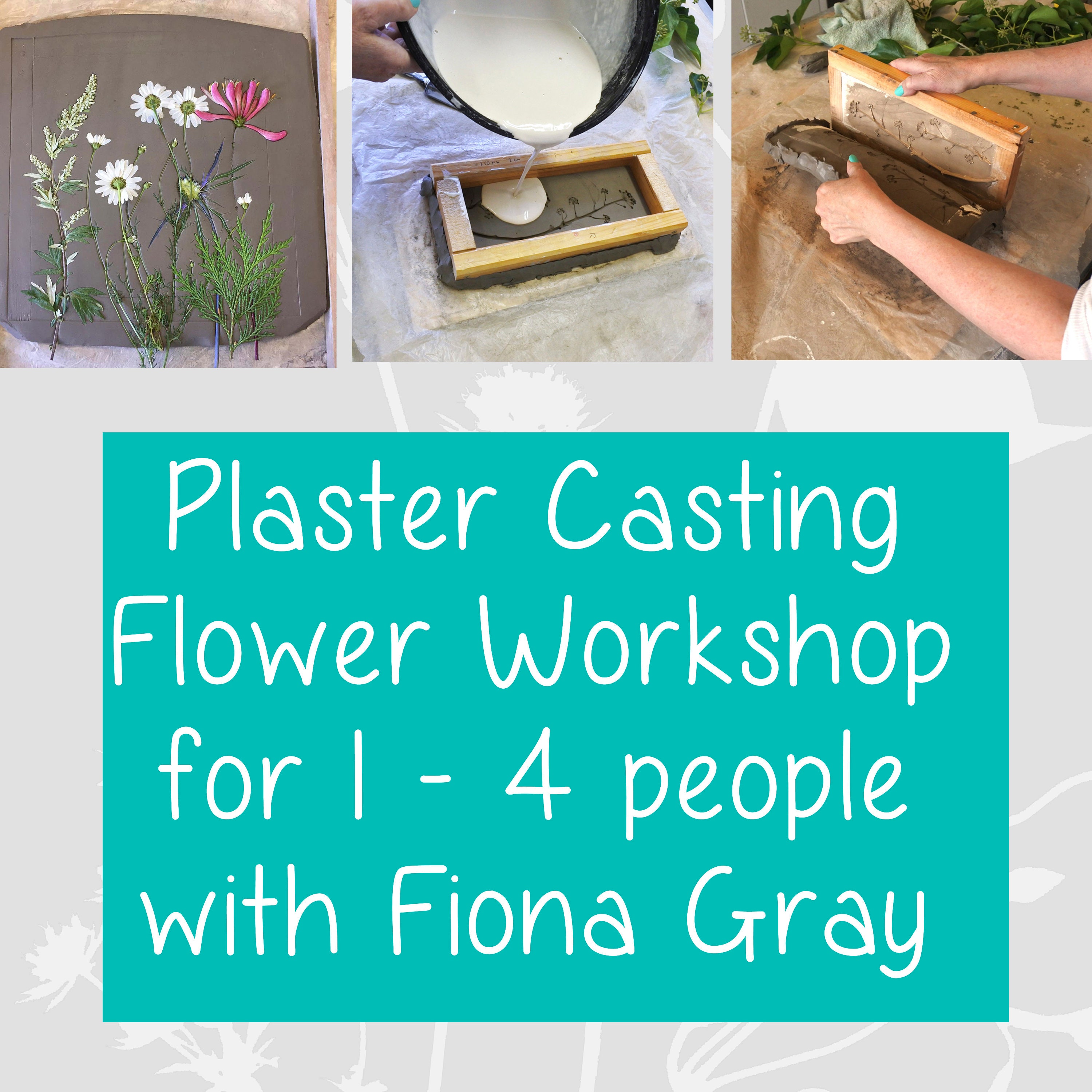 Plaster Casting Flower Workshop, Botanical Art, Flower Tile, Nature Art, Christmas Gift ...