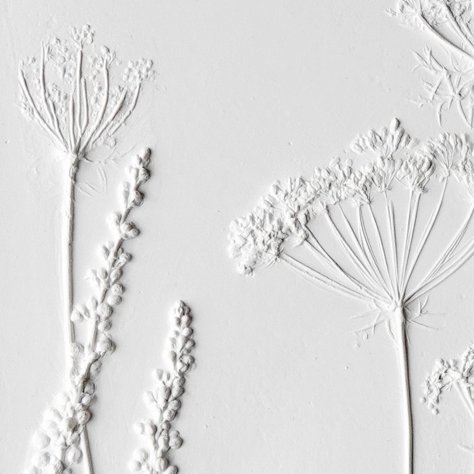 Autumn No.1, Plaster Cast Wall Art 20 X 20cm 8 X 8'' Flower Art Tile ...